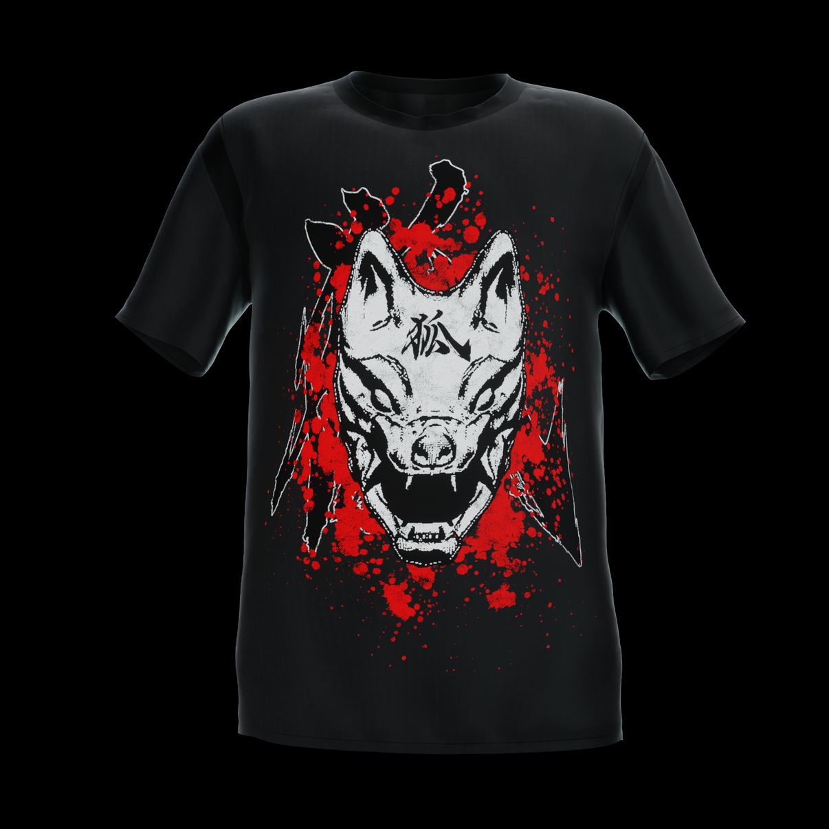 Kitsune Fox Rage Kanji Unisex Shirt - Asian Style Clothing - Japanese ...